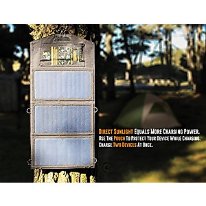 Ryno Tuff 21W Lightweight Portable Solar Charger for Camping - Foldable Solar Powered Cells with 2 USB Ports To Fast Charge Smartphones, Tablets & Battery Packs -Charge While Hiking, Camping & Fishing