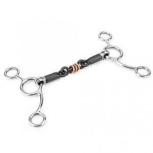 N/A Horse Chew Stainless Steel Armature and Black Steel Armature Ring Whistle Drill Outdoor Equestrian Protection Accessories