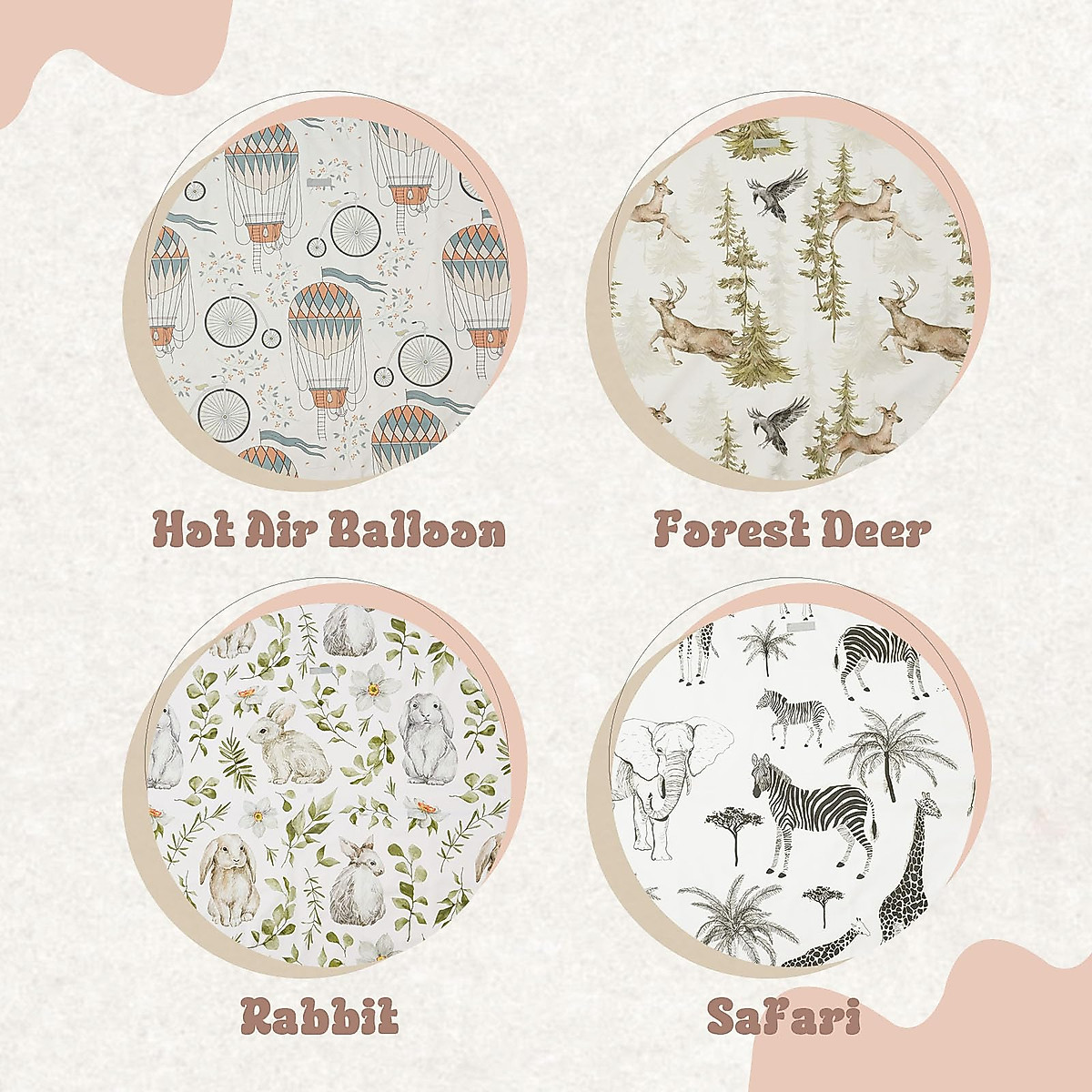 Insular Baby Splat Mat for Under High Chair/Arts/Crafts, Anti Slip and Waterproof Splash Mat for Floor, Portable Picnic Mat, 51x51 Inch, Safari