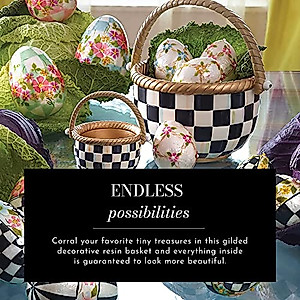 MacKenzie-Childs Courtly Check Basket, Small Decorative Basket for the Home
