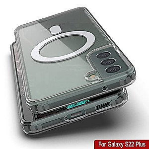 PunkCase Galaxy S22 Plus Magnetic Wireless Charging Case [ClearMag Series] Thin, Protective & Scratch Resistant Acrylic Case W/TPU Bumpers & Built-in Charge Circle for Galaxy S22 Plus 5G (6.6")