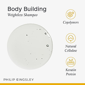 PHILIP KINGSLEY | Body Building Weightless Shampoo | Volumizing Shampoo for Fine, Limp, Flat, Flyaway Hair | Hydrates, Thickens, Lifts and Adds Volume and Shine | 2.53oz