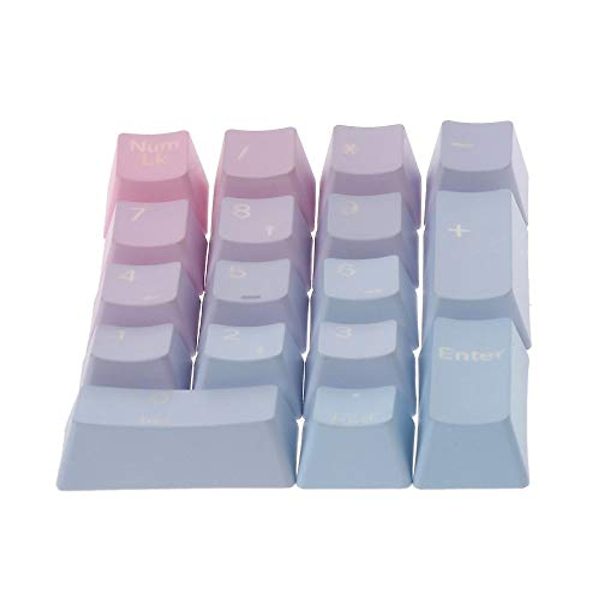 Gaming Mouse and Keyboard 17 Keys RGB Top Printed PBT Backlit Keycap for Mechanical Keyboard (Color : Purple Powder)