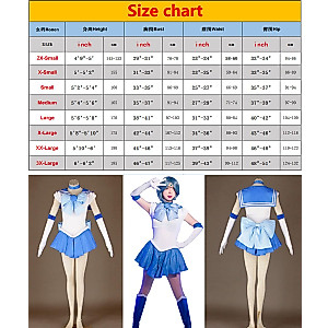 US size Women's Sailor Mercury Cosplay Costumes Mercury skirt suit (Female M)