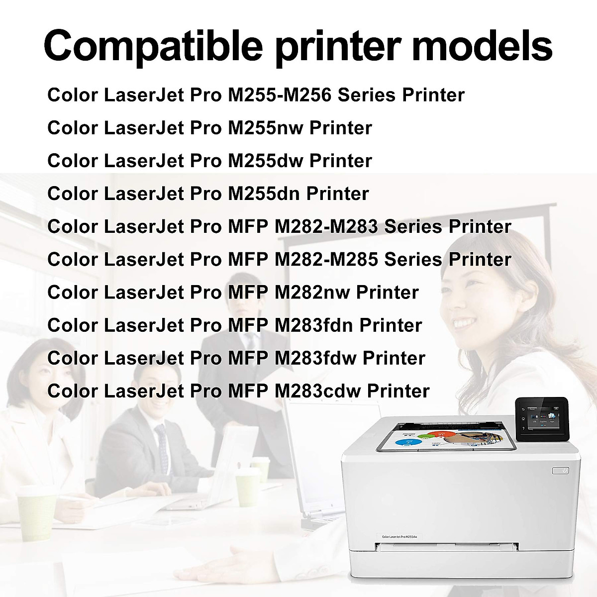 2 Pack 206A | W2111A Toner Cartridge Replacement for HP Color Laserjet Pro M255-M256 Series M255nw M255dw M255dn MFP M282-M283 M282-M285 M282nw M283fdn M283fdw M283cdw Printer Cartridge(Cyan).