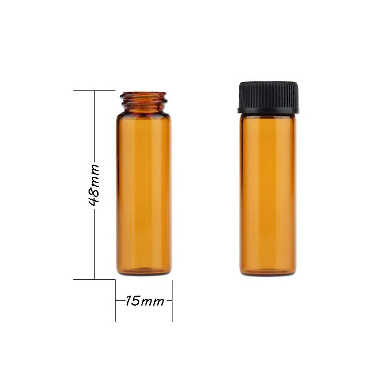 ZbFwmx 12 Pack Set Brown Screw Cap Glass Bottle Small Mini Empty Oil Amber Vial (5ml)