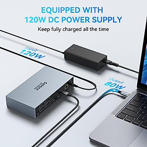 Displaylink Docking Station 3 Monitors Dual Triple Display USB C Dock with 3 HDMI, 2 DP, DC Power, USB A&C for MacBook M1 M2 M3/Dell/HP/Lenovo