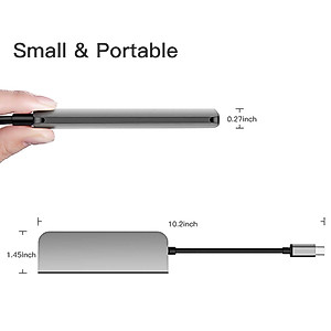 MSVII USB C Hub, 5 in 1 USB C Adapter with 4K HDMI, USB C to USB Power Delivery, 3 USB 3.0 Ports, PD Fast Charging for MacBook Air