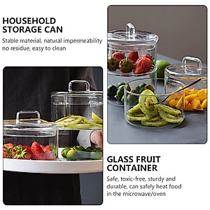 CALLARON Cups Glass Soup Bowl 1pc Glass Bowl Sank With Cover Large Glass Salad Bowl Clear Borosilicate Glass