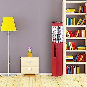 ProPik Wrapping Paper Storage Bag, Christmas Gift Wrap Organizer Stores Up to 24 Rolls 40 Inch, Heavy Duty Polyester plus PVC Clear Bag with Handles