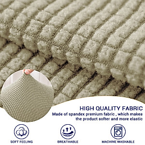 SUBRTEX Stretch Armrest Covers Spandex Arm Covers for Chairs Couch Sofa Armchair Slipcovers for Recliner Sofa with Twist Pins 2pcs (Sand)