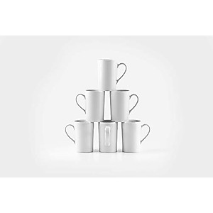 Amuse- Professional Barista Classic Tall Mug for Coffee, Tea or Latte- Set of 6- 12 oz.