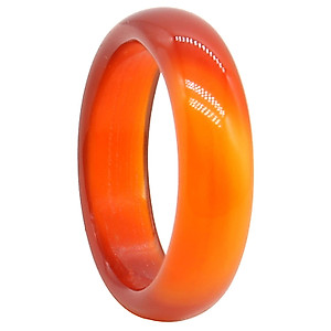 ZZ ZINFANDEL Carnelian Crystal Rings Natural Carnelian Gemstone Band Ring for Women Carnelian Smooth Round Donut Ring