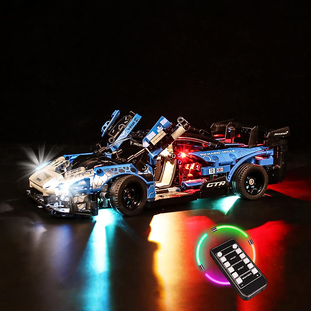 VONADO LED Light Kit for Lego McLaren Senna GTR 42123, Remote Control Lighting Compatible with Lego Technic Cars (NO Lego Model), Creative DIY Decor Lights for McLaren Lego 42123 (ONLY Lights)