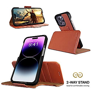 Dreem Bundle: Fibonacci Wallet-Case for iPhone 14 Pro Max with Om AirPods Pro Case Cover - Caramel