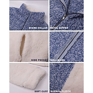 BTFBM Women Sherpa Pullover Quarter Zip Long Sleeve Fluffy Soft Fleece Jackets Sweaters Sweatshirts Hoodies Outwear Coat (Grey, Medium)