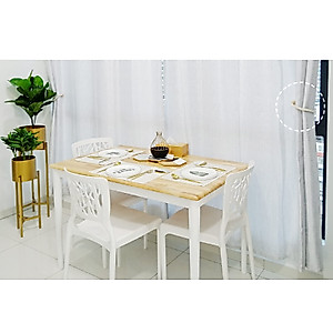 Magnetic Curtain Ties Holdbacks Tiebacks, Wood Bead Decorative Drape Tie Backs Holdback Holders for Blackout Sheer Window Treatment Outdoor, Convenient Curtain Ties No Tools Required White 2 Pack