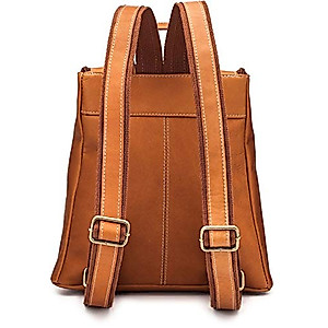 Le Donne Leather Lafayette Classic Women’s Backpack - Premium Full-Grain Colombian Vaquetta Leather, 11” x 10” x 4.5” (Navy)