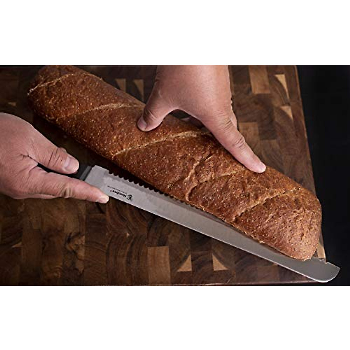 HUMBEE Chef Serrated Bread Knife For Home Kitchens Bread Knife 12 Inch Black