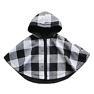 SCOFEEL Baby and Toddler Boys & Girls Wool Blend Winter Hooded Outerwear Capes Poncho Coat (3T, Black)