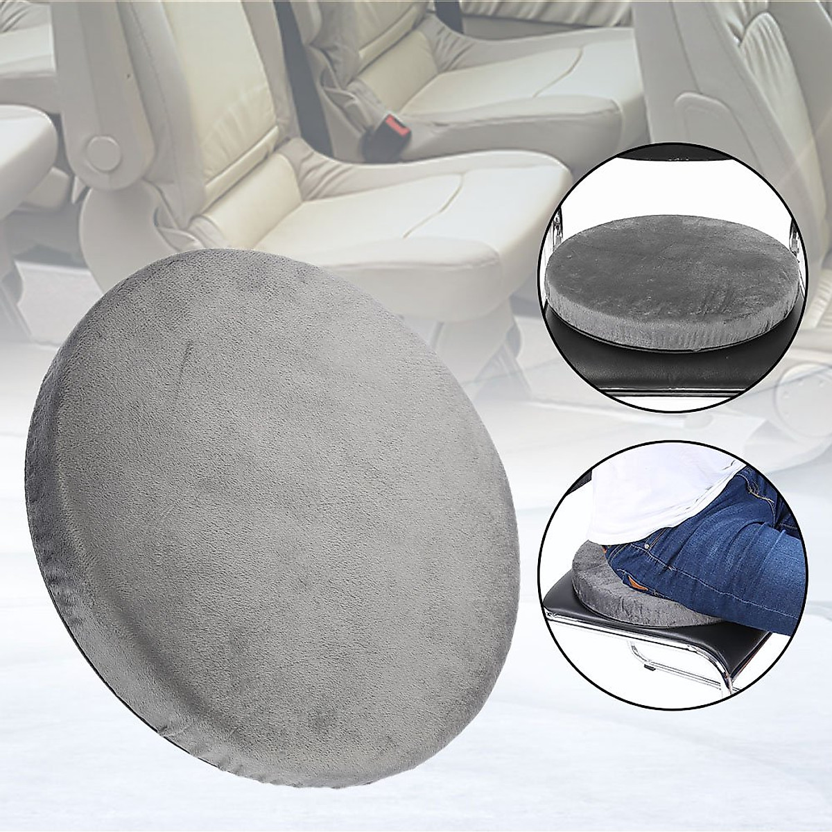 Comfort Swivel Seat Cushion, Removable 150kg Load Relieve Pain Antiskid Rotating Chair Pad, 360 ° Rotation Skidproof Home Use for Car
