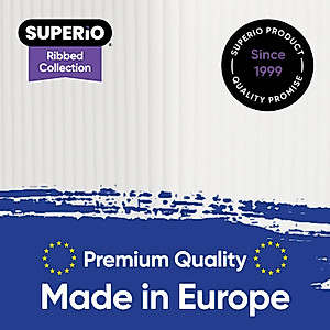 Superio Ribbed Collection - Decorative Plastic Open Home Storage Bins Organizer Baskets, White (Set of 3) 1 Medium, 2 Small - Container Boxes for Organizing Closet Shelves Drawer Shelf