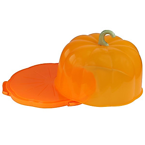 DIIRPPR 10 Inch Pumpkin Style Cake Carrier Keeper Stand with Handles and Lids Container for Transport Cake Holder Tray with Cover Round Cupcake Storage Kitchen Cooking Box ，Suitable for Halloween