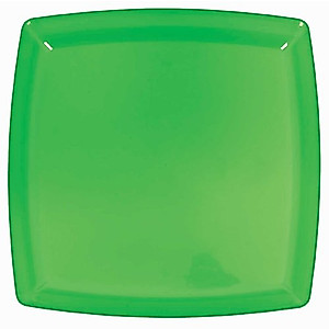 Green Plastic Square Tray Party Accessory