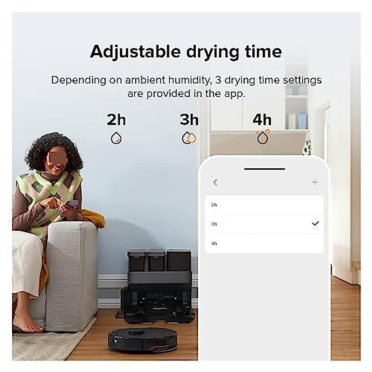 Drying Module Water Change Module 110V-220V Dryer Kit, High-speed Heat And Air Mop Dust Bags Drying, Smart Drying, Compatible With Roborock S7 MAXV ULTRA S7 PRO ULTRA Empty Wash Fill Dock ( Color : US