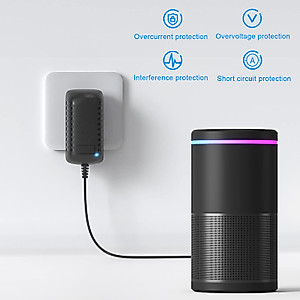 TMEZON 12 Volt 2A Power Adapter Supply AC to DC 2.1mm X 5.5mm Plug 12v 2 Amp Wall Plug Extra Long 8 Foot Cord LED Strip Module Light