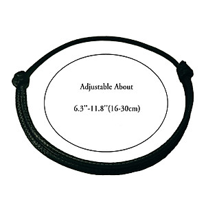 DOLLRINBOY Handmade Bohemian Bracelets|Anklet Adjustable Red Black String Bracelets For Women Men Girls Boys (Simple-Black)