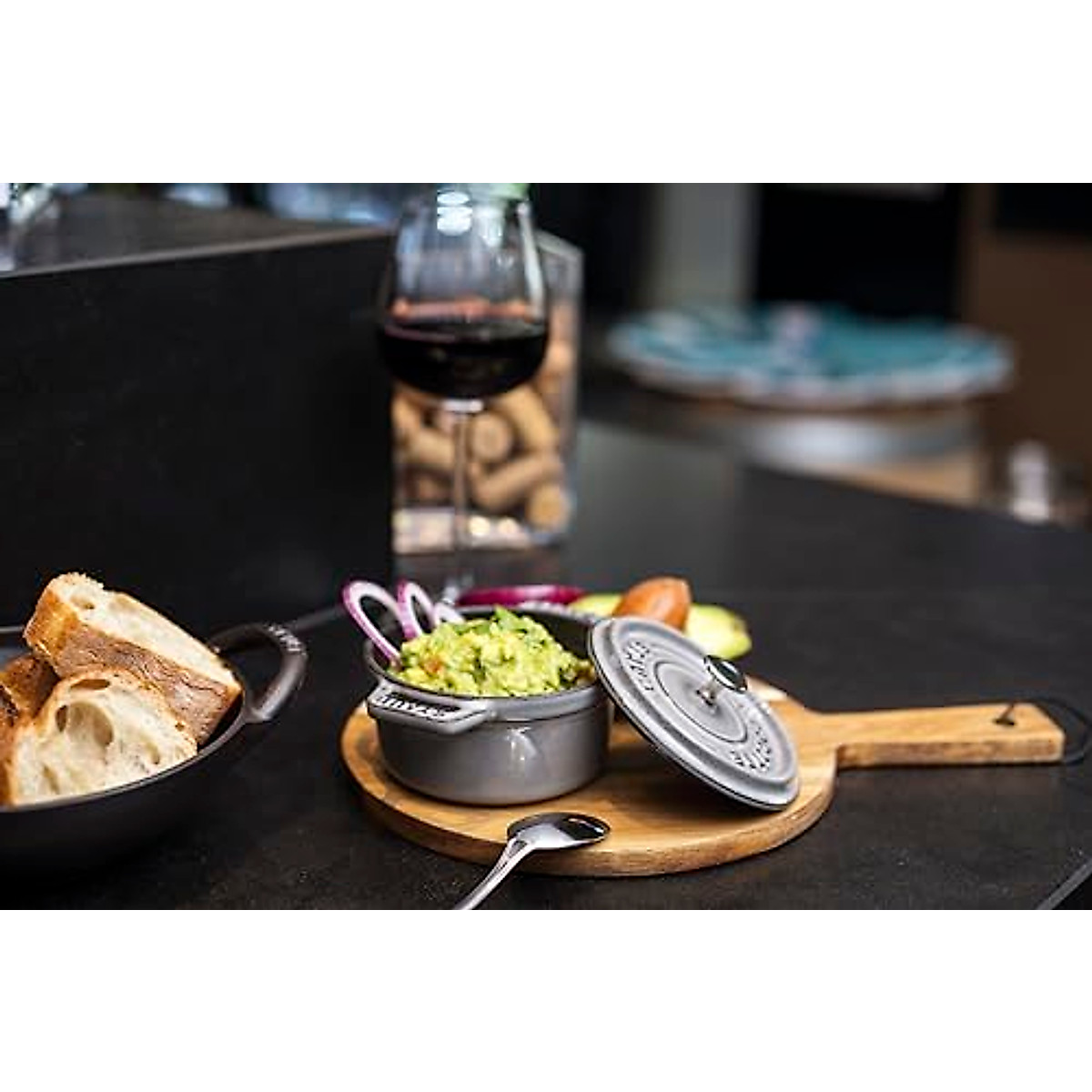 staub La Cocotte Round 40500-106 Mini Pico Cocotte Round Gray 40500-106 Small Two-Handed Cast Enameled Pot