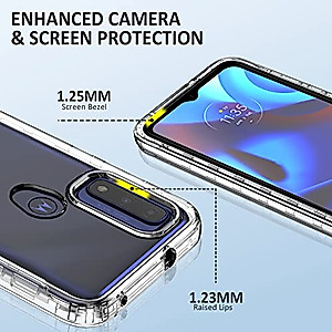 PUJUE for Motorola Moto-G Pure Phone Case: Silicone Matte Case 360 Full Protection - Rugged Bumper Sturdy Shockproof Drop Protective TPU Cell Phone Cover Woman Men (Crystal Clear)