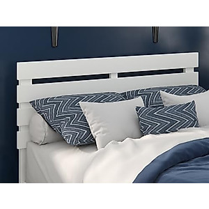 AFI Oxford Full Size Headboard with Attachable Charger in White
