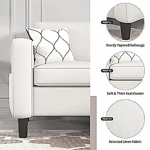 Sunrise Coast Sectional L Shaped Couches for Living Room 3 Seater Sofas with Movable Storage Ottoman, Beige