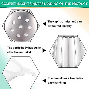 12 Pieces Mini Pepper Shakers Set Mini Shaker Tiny Pepper Shakers Glass Shaker Bottle Condiment Storage Jar with 4 Pieces Plastic Mini Funnels for Storing Pepper, Sugar