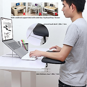 AHPOON Ergonomics Desk Extender Tray,Keyboard Drawer Tray 26.8"x8.5" Punch-Free Clamp on,Table Mount Armrest Shelf, Computer Elbow Arm Support