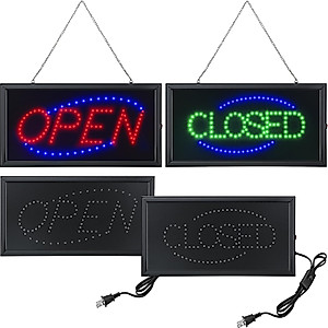 Liliful 2 Pcs Neon Open and Closed Signs for Business Set 19" x 10" LED Open Signs for Business Window Door with 2 Modes Ultra Bright Electronic Advertisement Display Bar Shop Hotel Barbershop