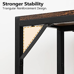 MAHANCRIS Sofa Table with Power Outlet, 43.7" Console Table with USB Ports, Behind Couch Table, Entryway Table for Living Room, Hallway, Foyer, Metal Frame, Adjustable Feet, Rustic Brown CTHR11E01Z1