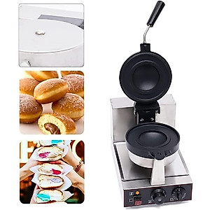 Electric Burger Waffle Maker, 1000W Commercial Single Head Non Stick Panini Press Hamburger Machine, Ice Cream Waffle Baker Machine for Home Kitchen Use Breakfast