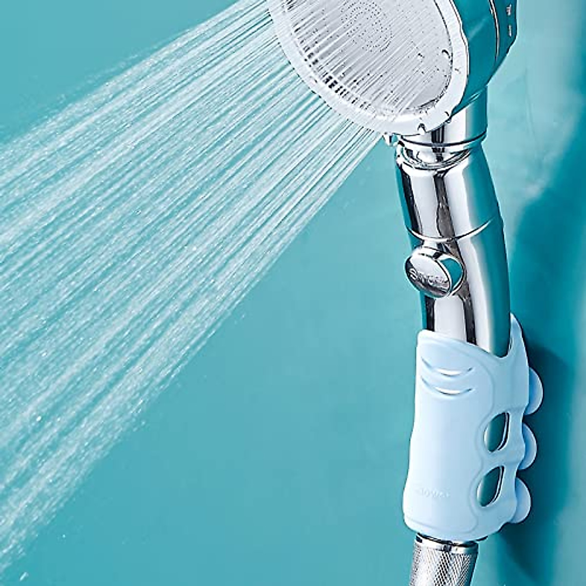 JENPECH Shower Head Holder Suction, Vacuum Suction Cup Shower Holder Punch-Free Anti-Slip Silicone Bathroom Accessories for Home Pink
