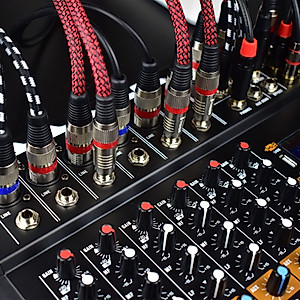 Mugteeve 3.5 mm to Dual XLR Female Y Splitter Cable, Stereo 1/8" Mini TRS to Dual Female XLR Breakout Mic Cord Adapater, Nylon Braided, OFC Shield, for Recording, Livestream, Broadcast - 10 Feet