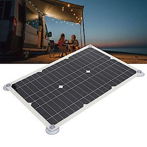 AUNMAS Solar Panel Kit, 100W Monocrystalline Solar Charger Kit with Dual USB Ports Solar Battery Trickle Charger Maintainer Portable Photovoltaic Charger for Hiking Camping Boating