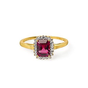 YoTreasure 1.22 ct. t.w. Rhodolite Garnet & White Topaz Solid 10kt Yellow Gold Ring