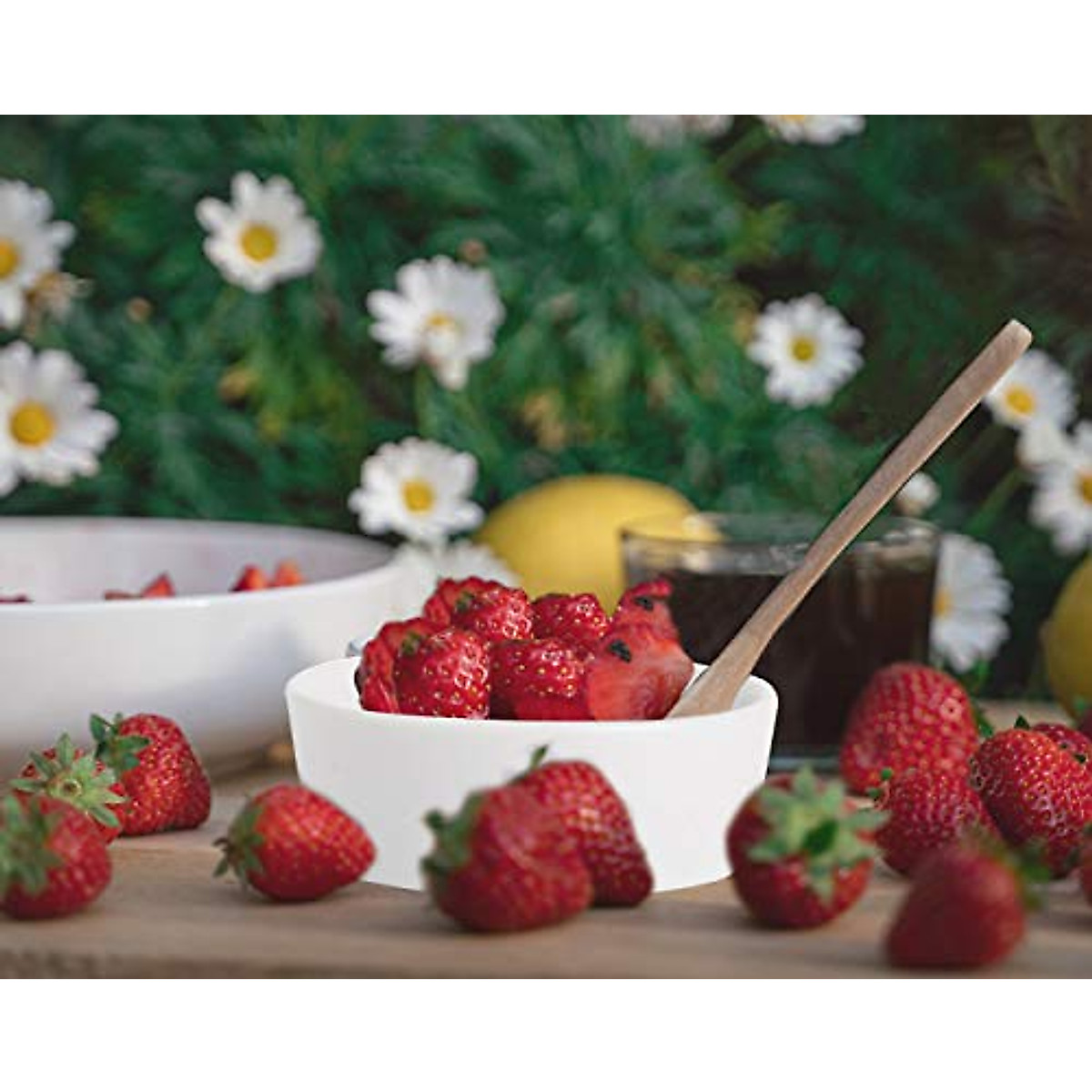 Palais Essentials Farmhouse Decor Porcelain Mini Dipping Bowls Sauce Dishes - Set of 4 Elegant White Soy Sause Dish (2 Oz Round Shape)