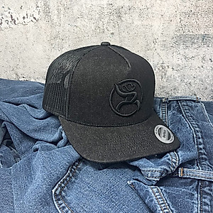 HOOEY Men’s Roughy Adjustable Snapback Hat (Black/Black)