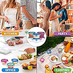 Freshmage® Salad Dressing Container To Go, [6 Pack] 2.7oz Small Condiment Containers with Leakproof Lids for On-the-Go Meals, Reusable Sauce Containers BPA-Free