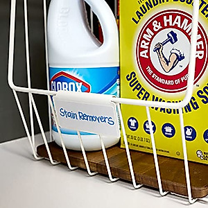 iDesign Ría Safford Metal Clip-On Labels for Storage Bins, Set of 8, Coconut