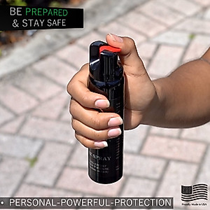 POLICE MAGNUM Large Pepper Spray Max Strength Portable Security- 16 ft Range- Made in The USA- 4oz Twist Lock (Red)