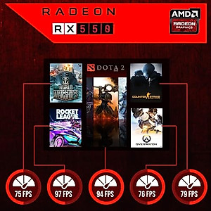 Gaming PC Desktop Intel core i7 8th Gen, TechMagnet Horizon+, AMD RX-550 4GB DDR5, 16GB RAM, 256GB SSD, HDMI, DVI, VGA, RGB Keyboard, Mouse, Wi-Fi, Windows 11 Homefessional (Renewed)